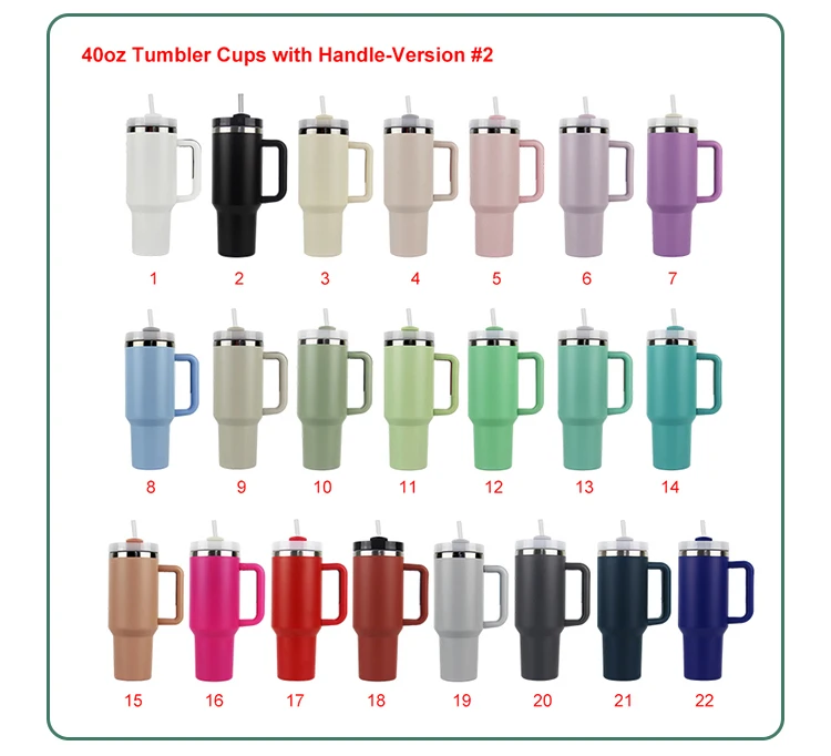 Custom Logo 40oz Stainless Steel Tumbler Cups in Bulk