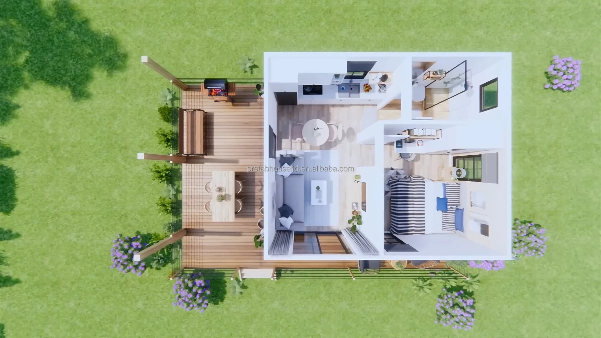 32 Square Meters 2 Bedroom Luxury Prefabricated House