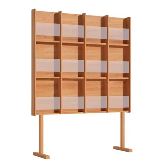 School Library Newspaper Brochure Wood Display Stand Custom Magazine ...