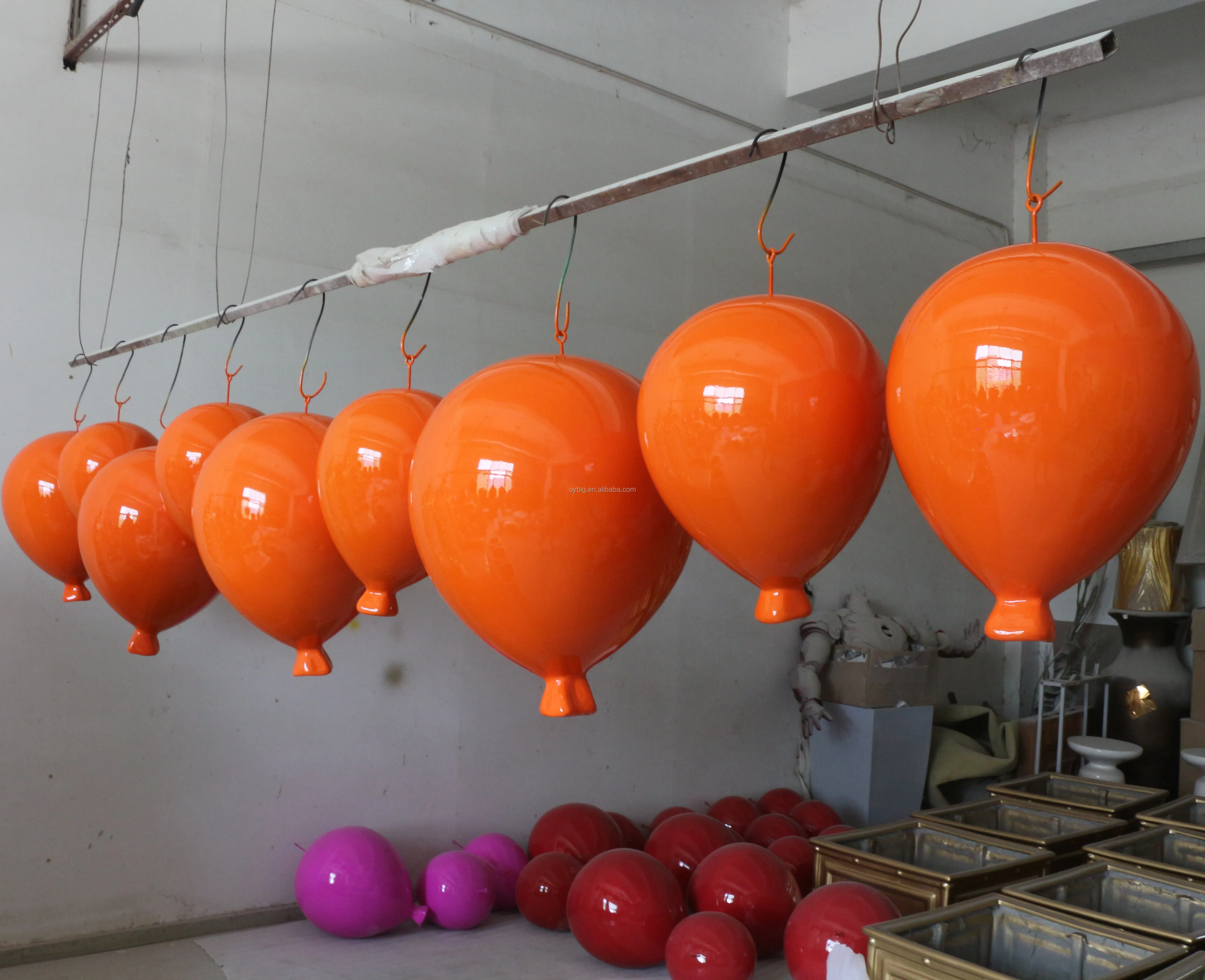 Colorful Fiberglass Hot Air Balloons for Window Display