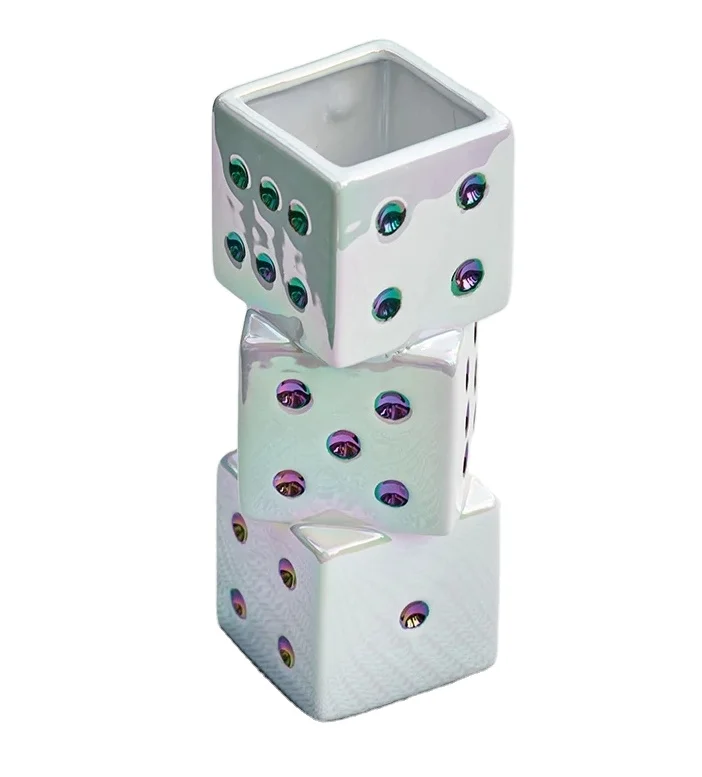 Custom color stacked dice ceramic vase| Alibaba.com