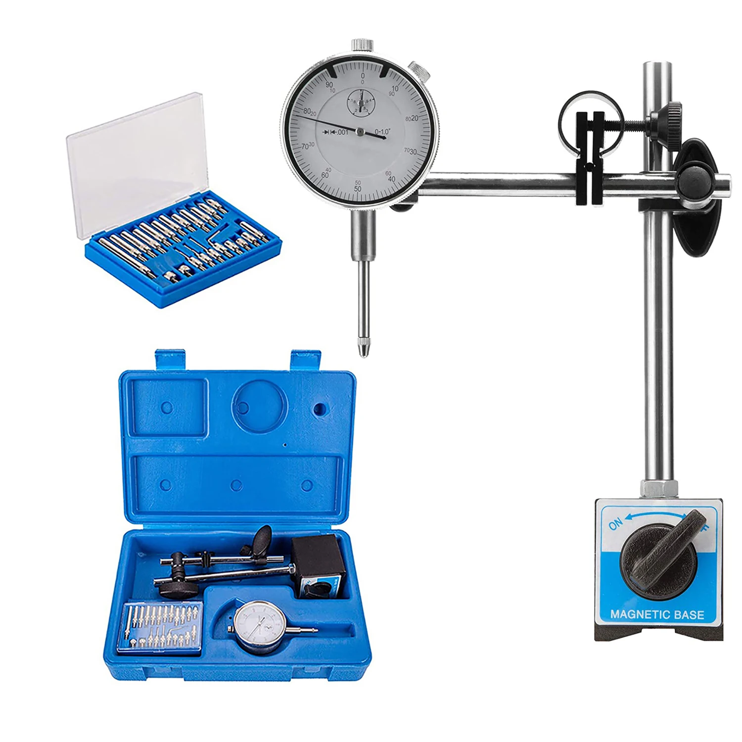 Professional Dial Indicator With Magnetic Base Holder 0-1.0" Tester ...