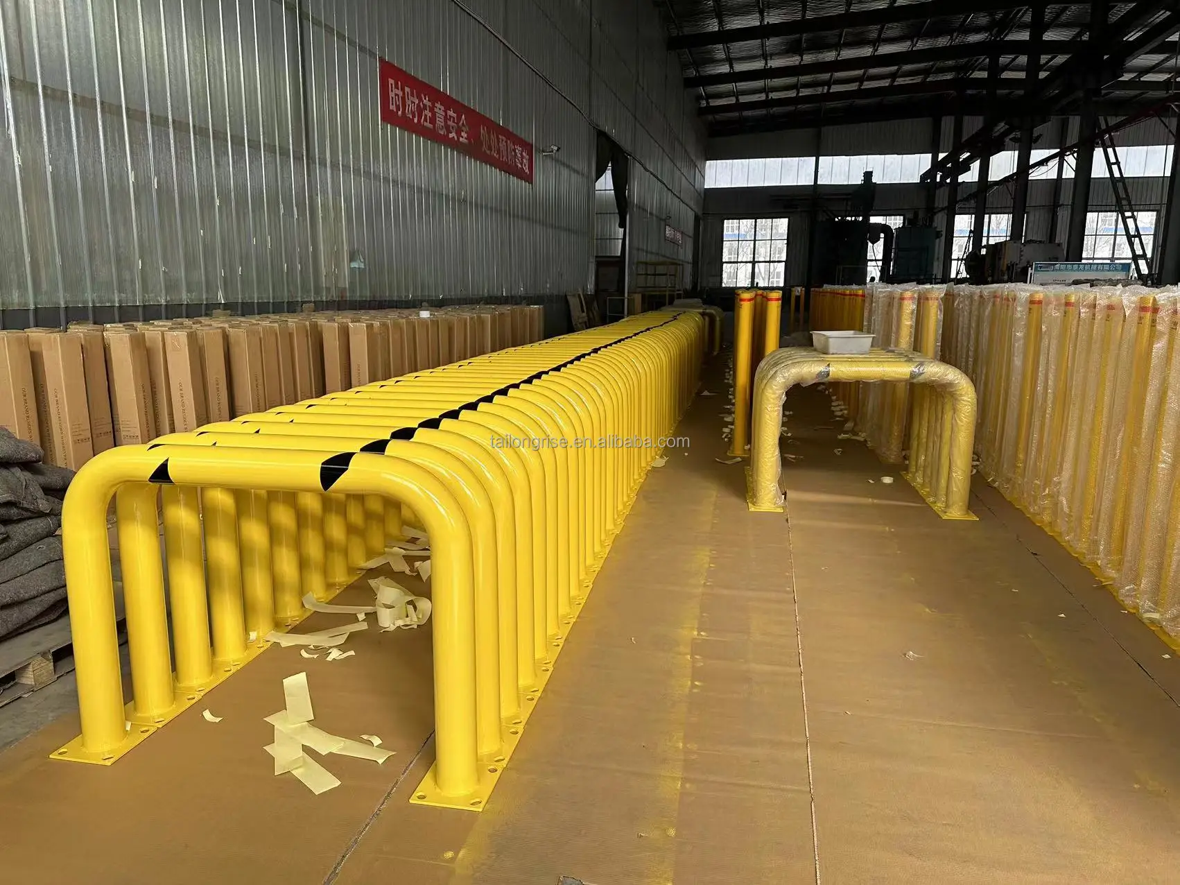 U Shape Safety Bollard High-profile Machinery Guard Include Mid Rail ...