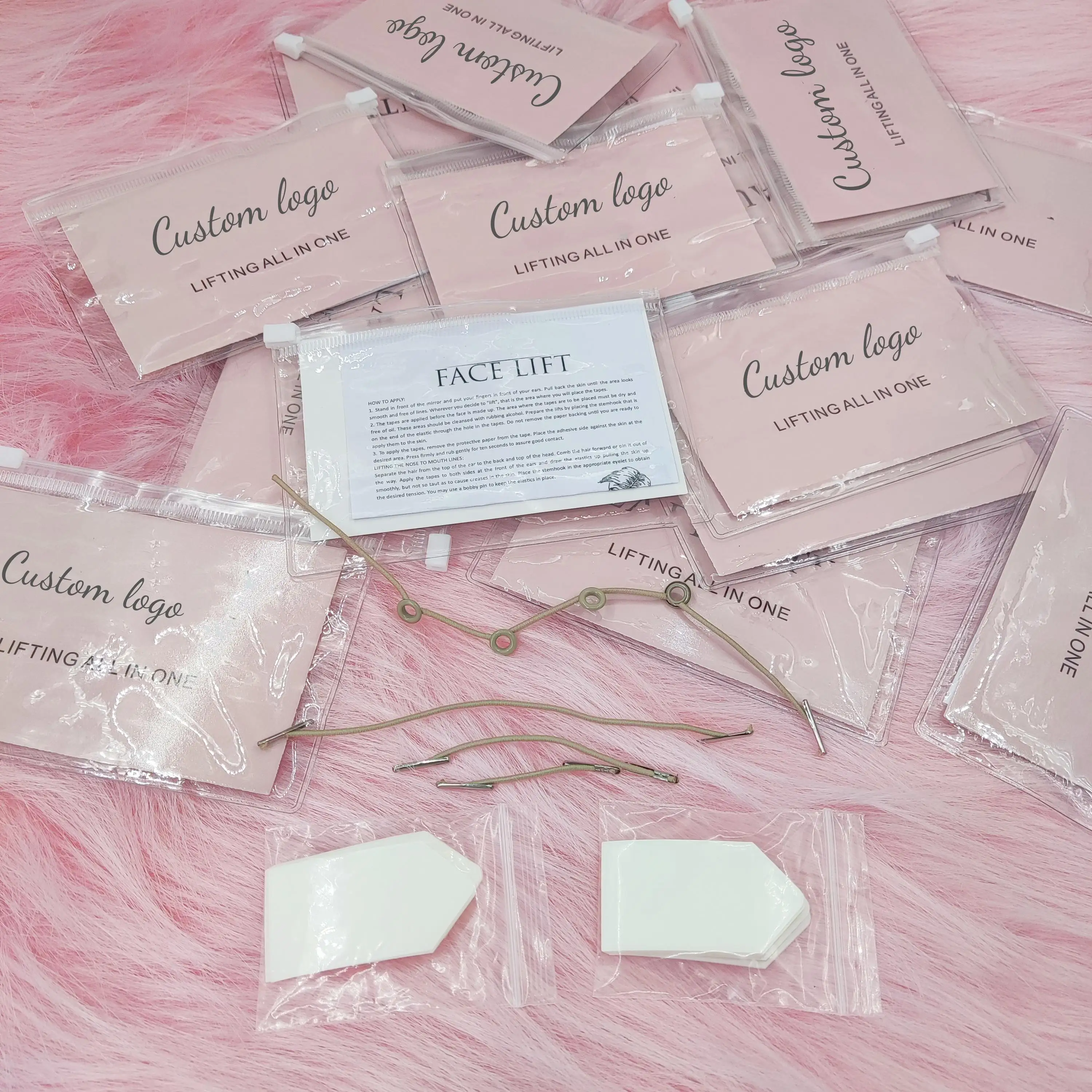 Easy-using Facial Lift Stickers Lift Eyebrow With Strings V-line Facial ...