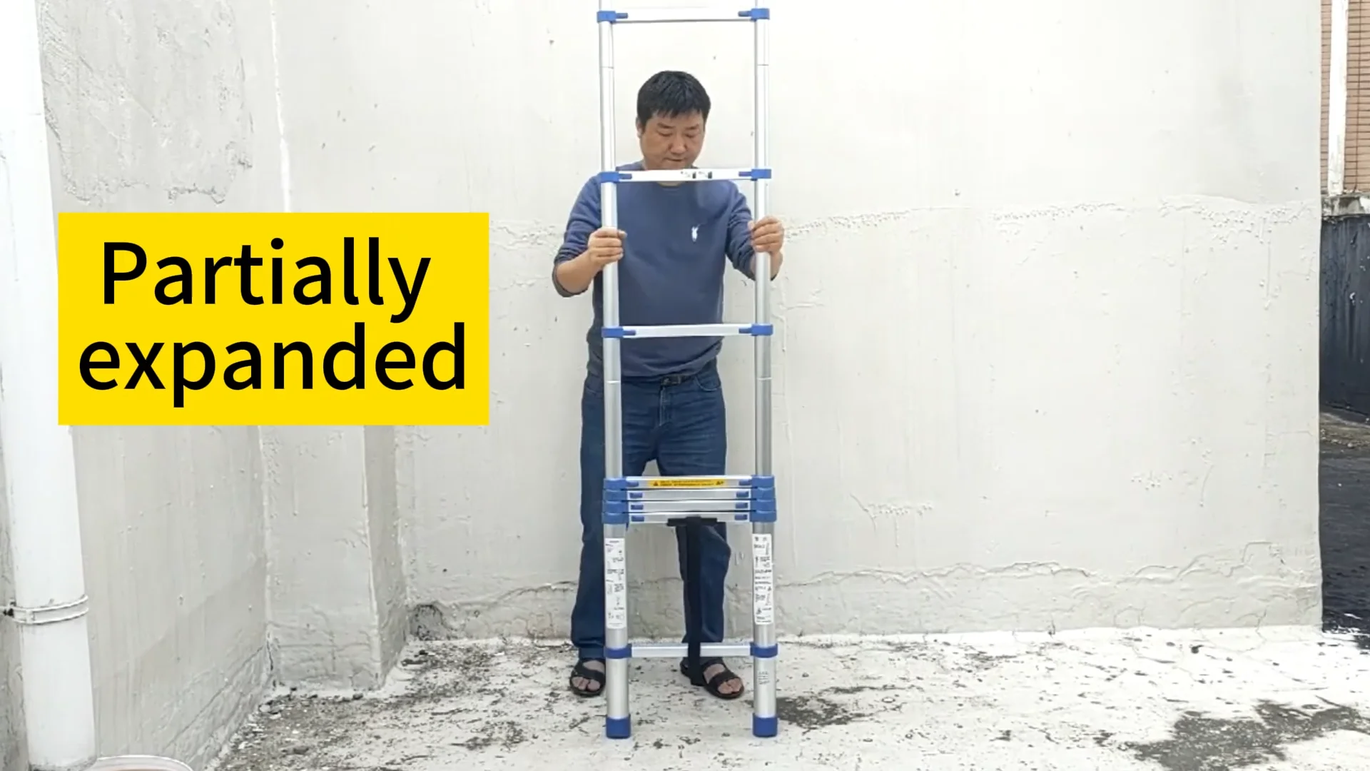 Blue 1.8m Blue Telescopic Ladder New Climbing Tool Stand Ladders - Buy ...