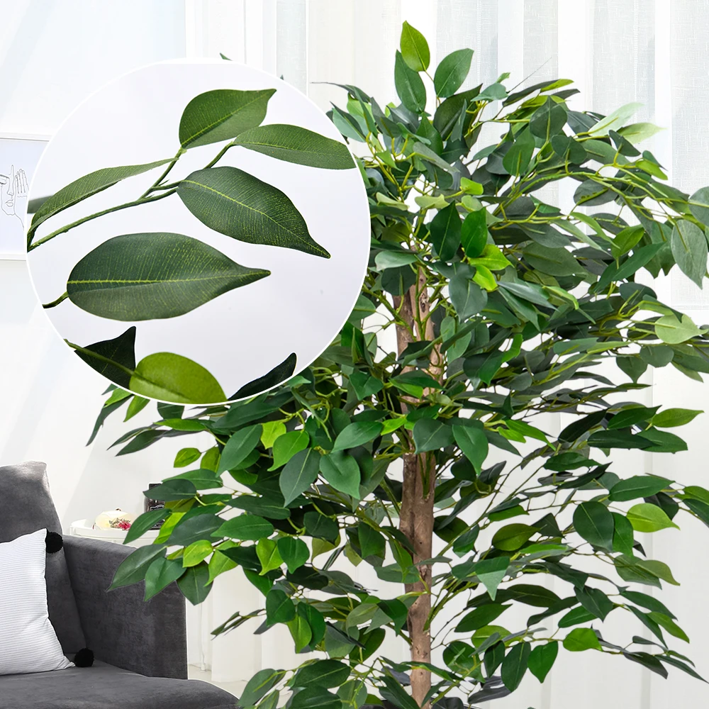 Luxury Real Touch Artificial Ficus Tree Indoor Tree for Living Room for ...