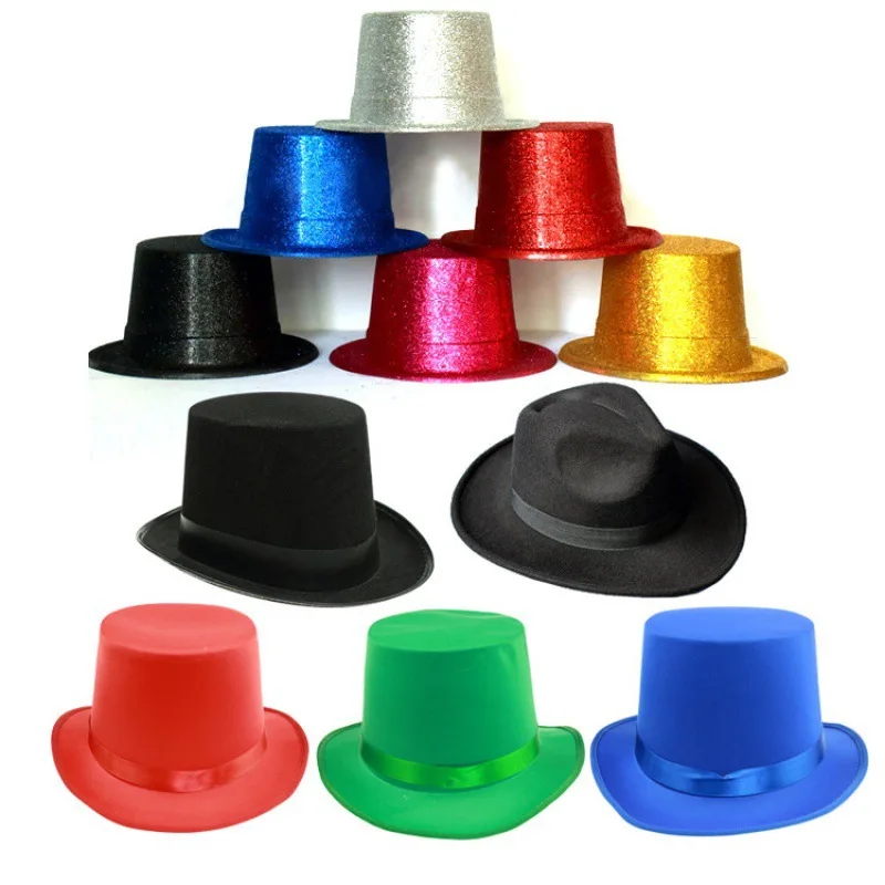 Hot sale Metallic Colors Assorted Plastic Fedora Party Hats Party ...