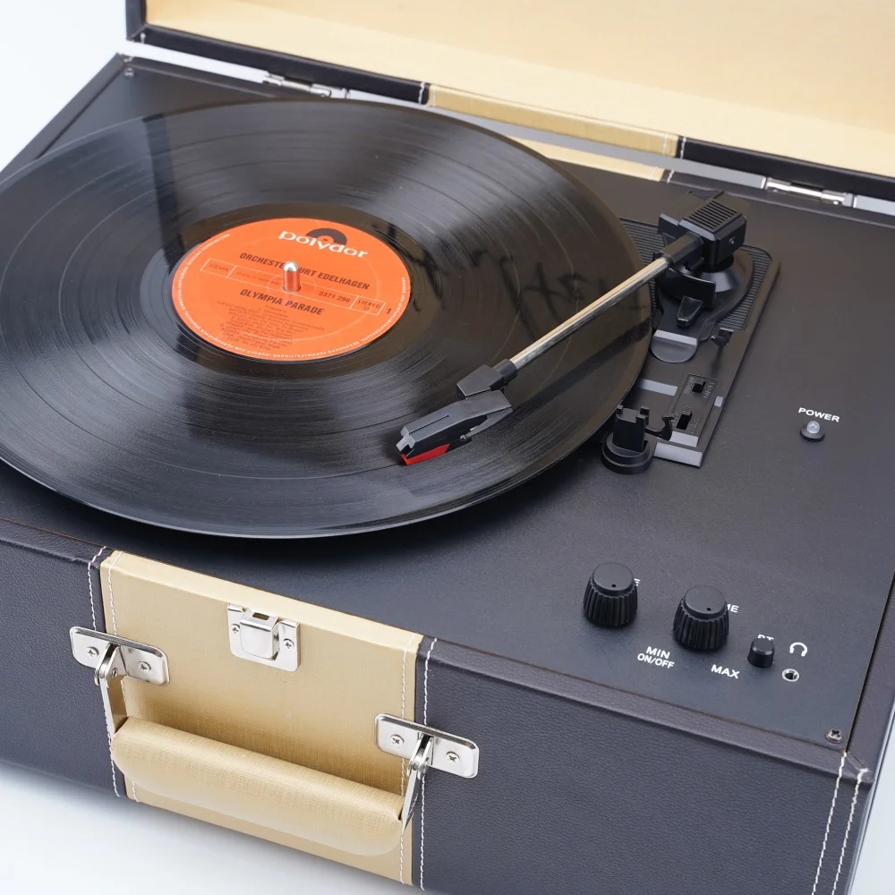 Stereo Speakers Gramophone Hifi High End Turntable 3 Speed Vinyl Record ...