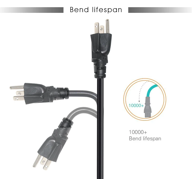 Ac American Plug 3 Pin Male to Female End Power Cable Cord Wire 110v ...