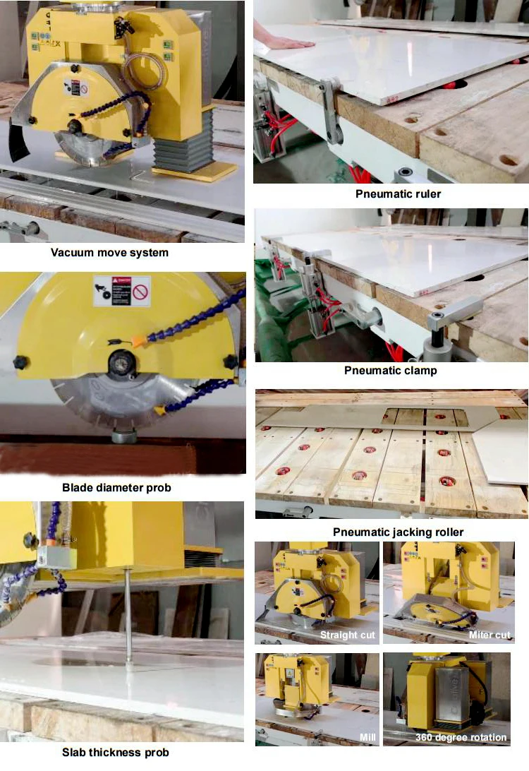 OMC Dust-free Installation Stone Cutting Machine 5 Axis Bridge Saw ...