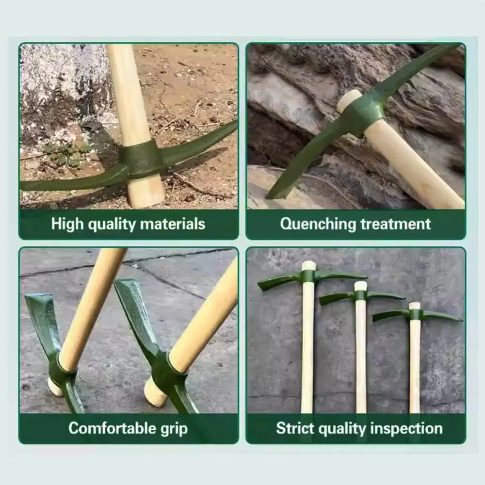 Iron Garden Supply Wooden Handle Pickaxe for Digging and Mining ...