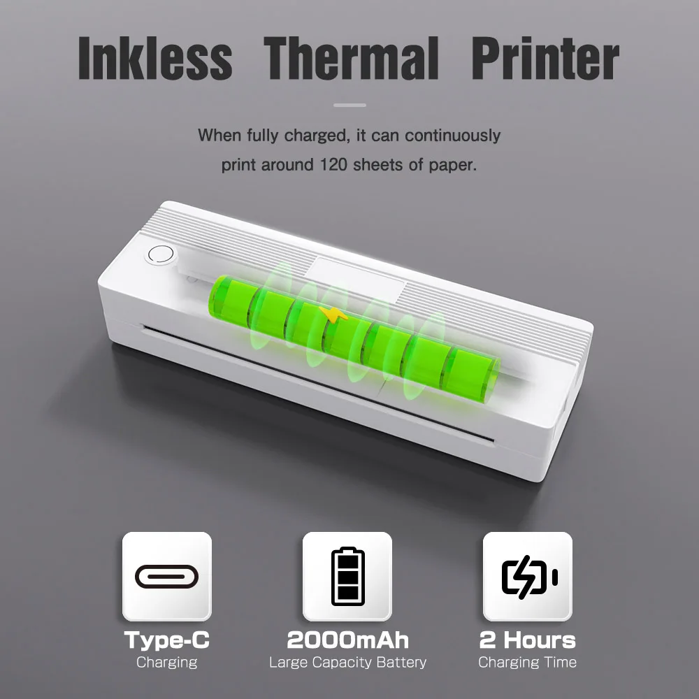 NEWYES LD0802 Portable A4 Thermal Printer - Compact & Efficient