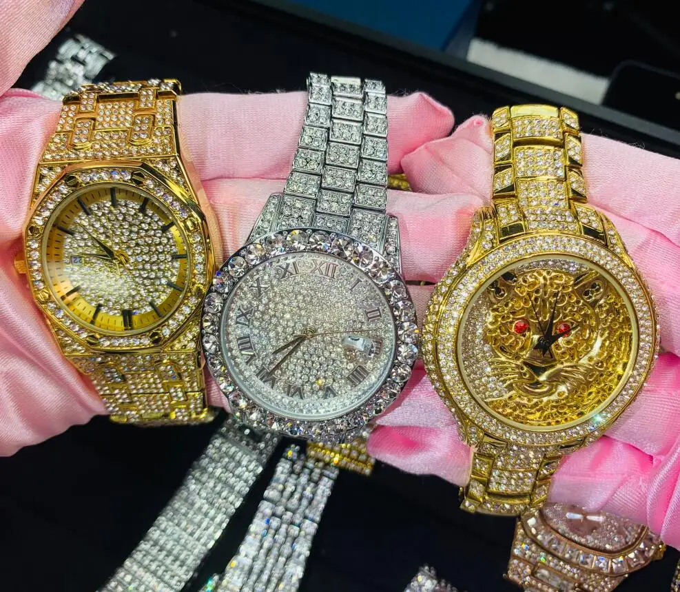 Hip Hop Gold Plated Hip Hop Iced Out Micro Cz Diamond Wholesale Luxury ...