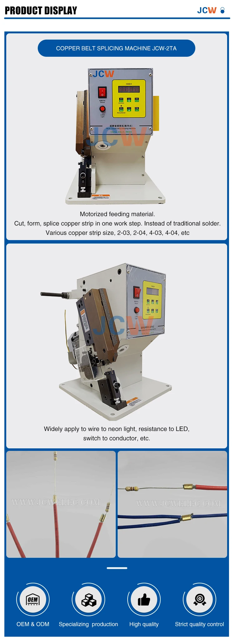 Jcw-2ta Copper Pipe Crimping Tools Wire Joint Splicing Machine Copper ...