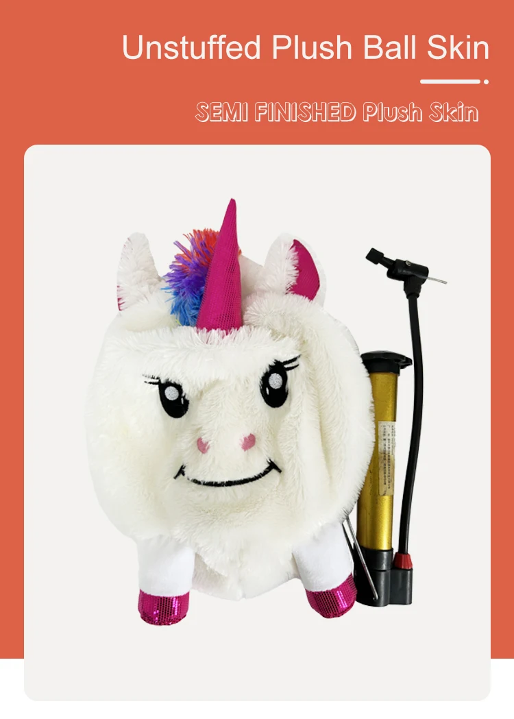 Custom Inflatable Plush Balls - Fuzzy Unicorn Toys