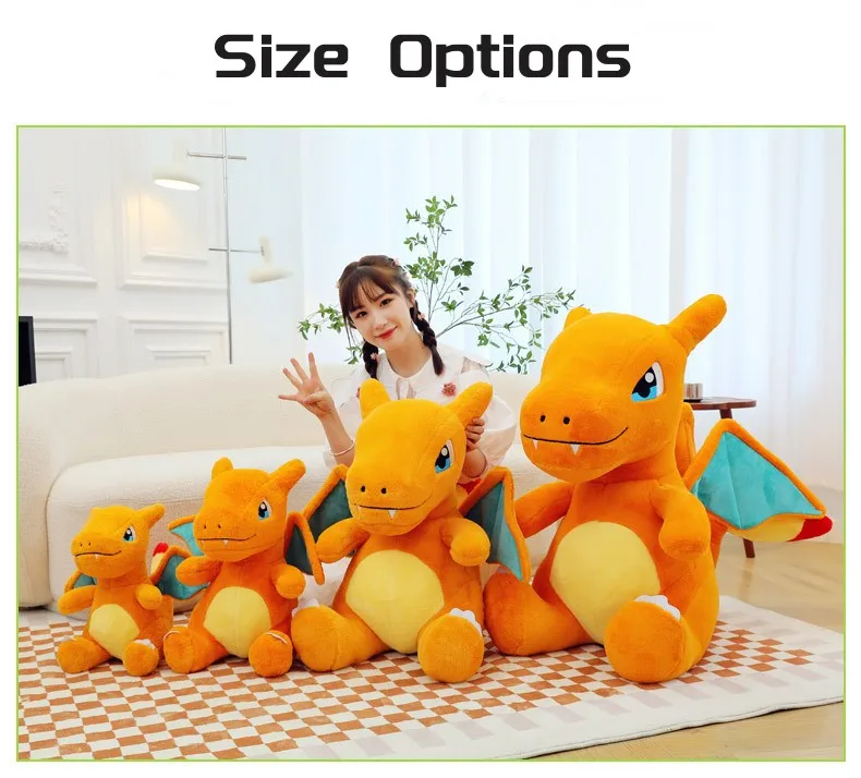 Big Charizard Peluche Large Size Squishy Pokemoned Fire Dragon Plush ...