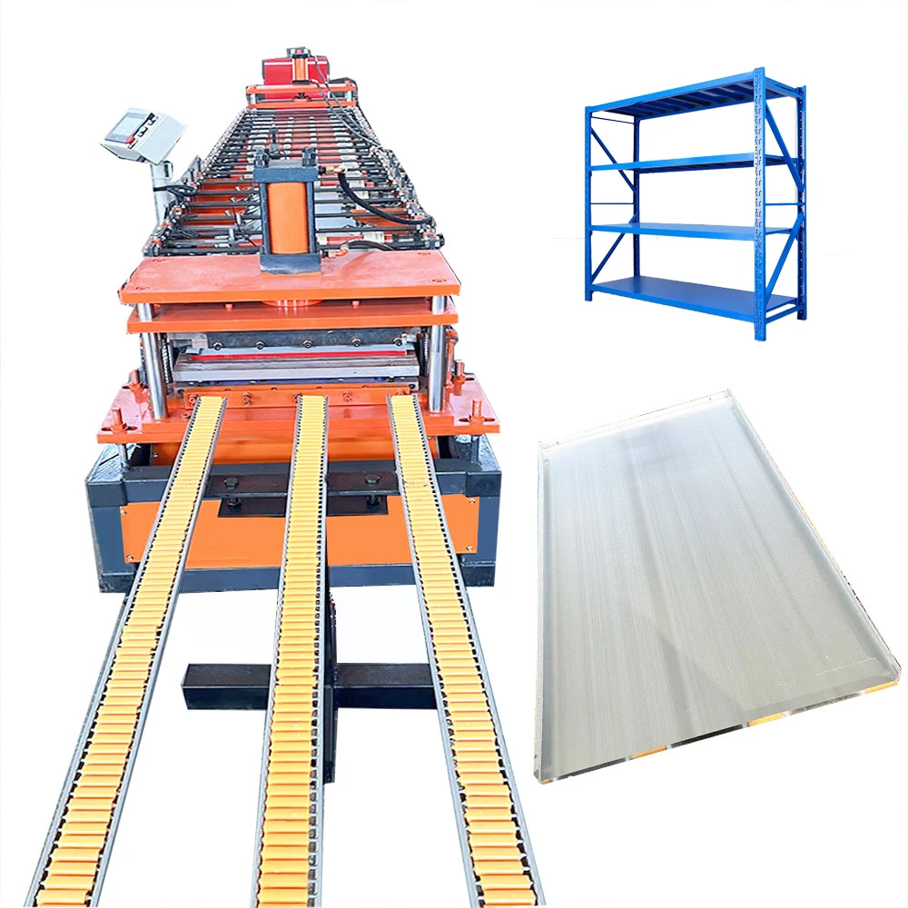 Supermarket Shelf Making Machine Storage Rack Roll Forming Machine Factory Steel Pallet Storage ...