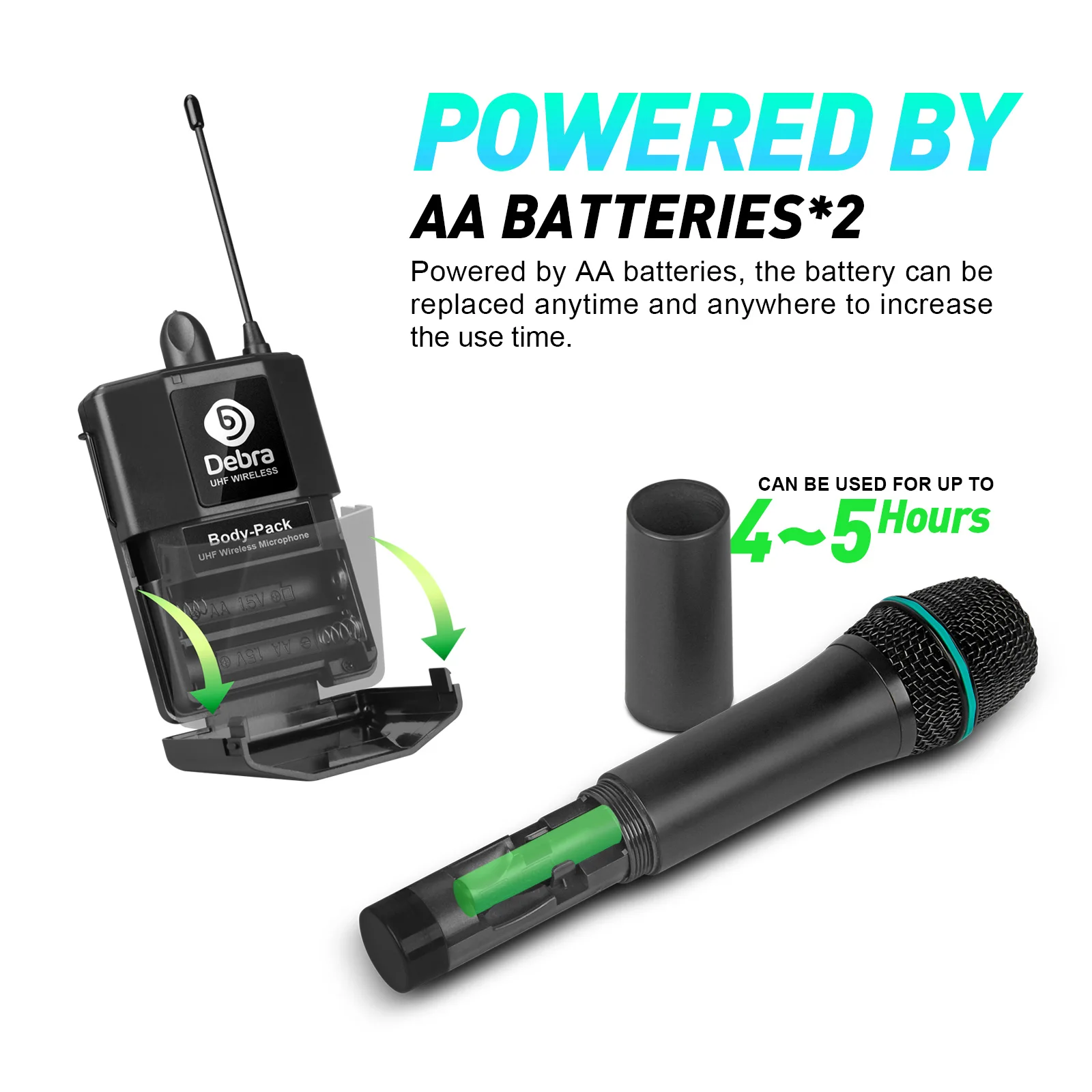 8 Channel UHF Wireless Microphone System for Karaoke & Conference