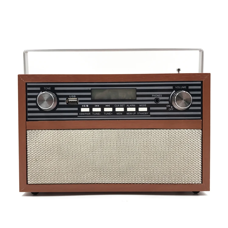 Portable USB Player Rotary Retro Radio mp3 player fm am radio alarm ...
