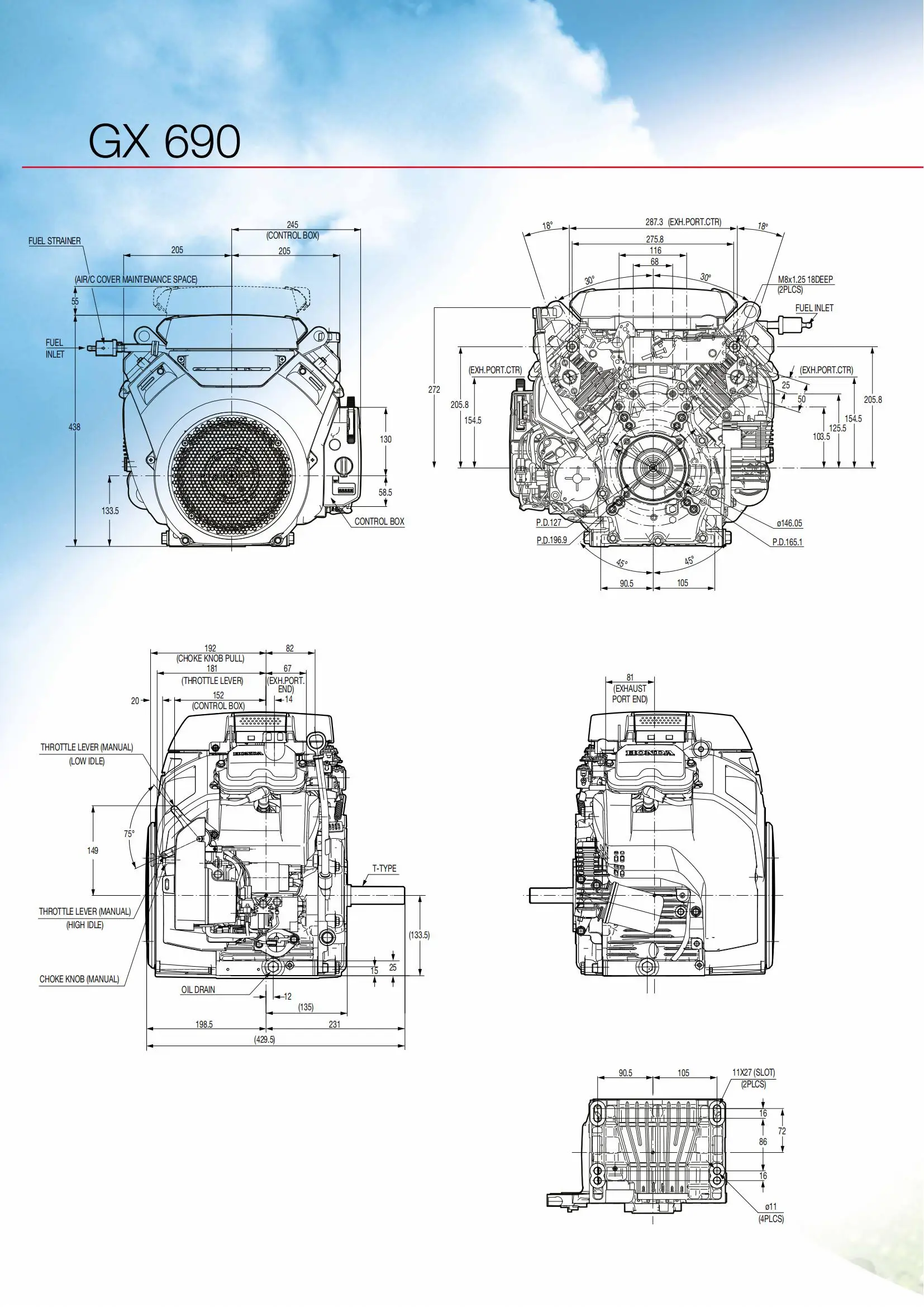 Gx690 V-twin Double Cylinder Gasoline Engine - Buy Honda Gx690 Engine ...