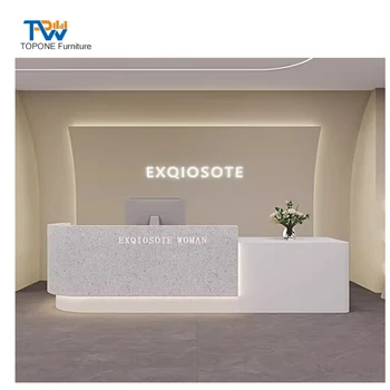 Luxury White Front Desk Counter Reception Desk Modern Hotel Office ...