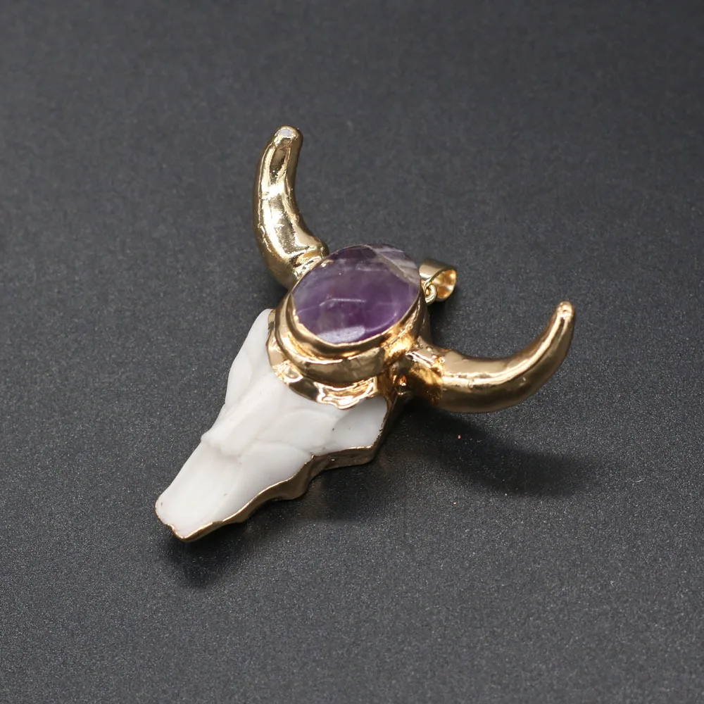Popular Jewelry Animal Head Pendant Resin Gold Bull Head Pendant Hiphop ...