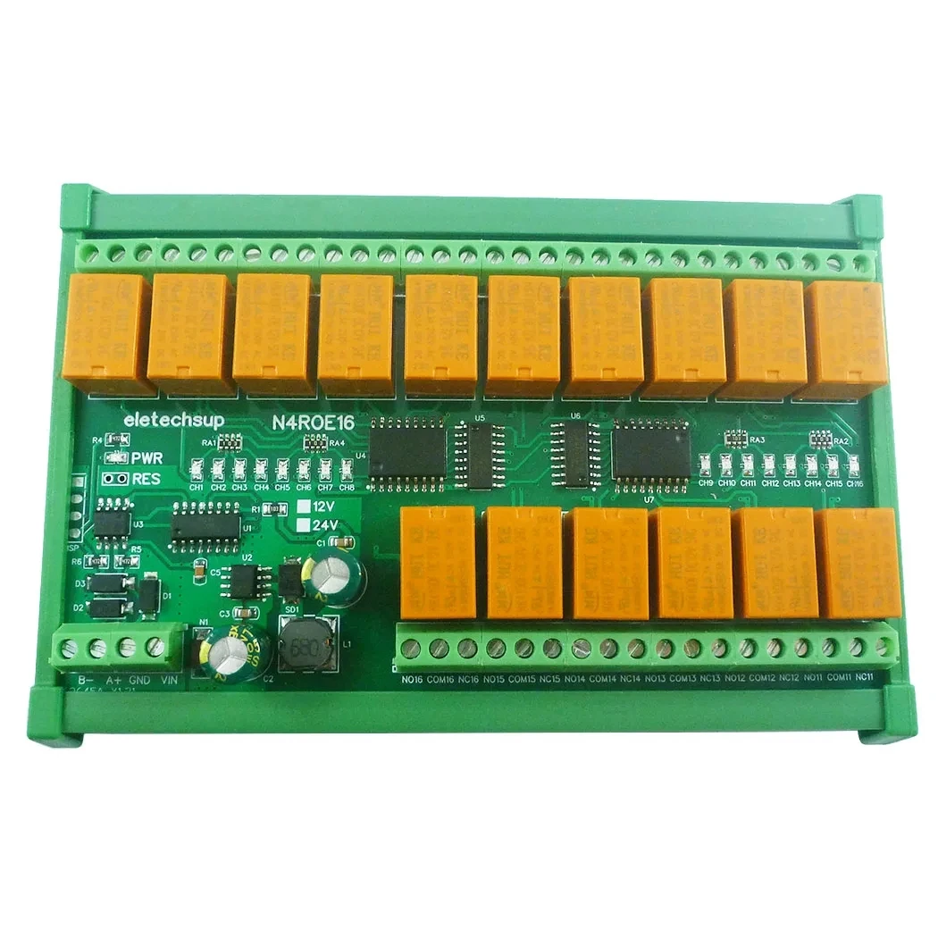 16CH Micro Size RS485 Relay Modbus Rtu PLC IO Expansion 3A Digital ...