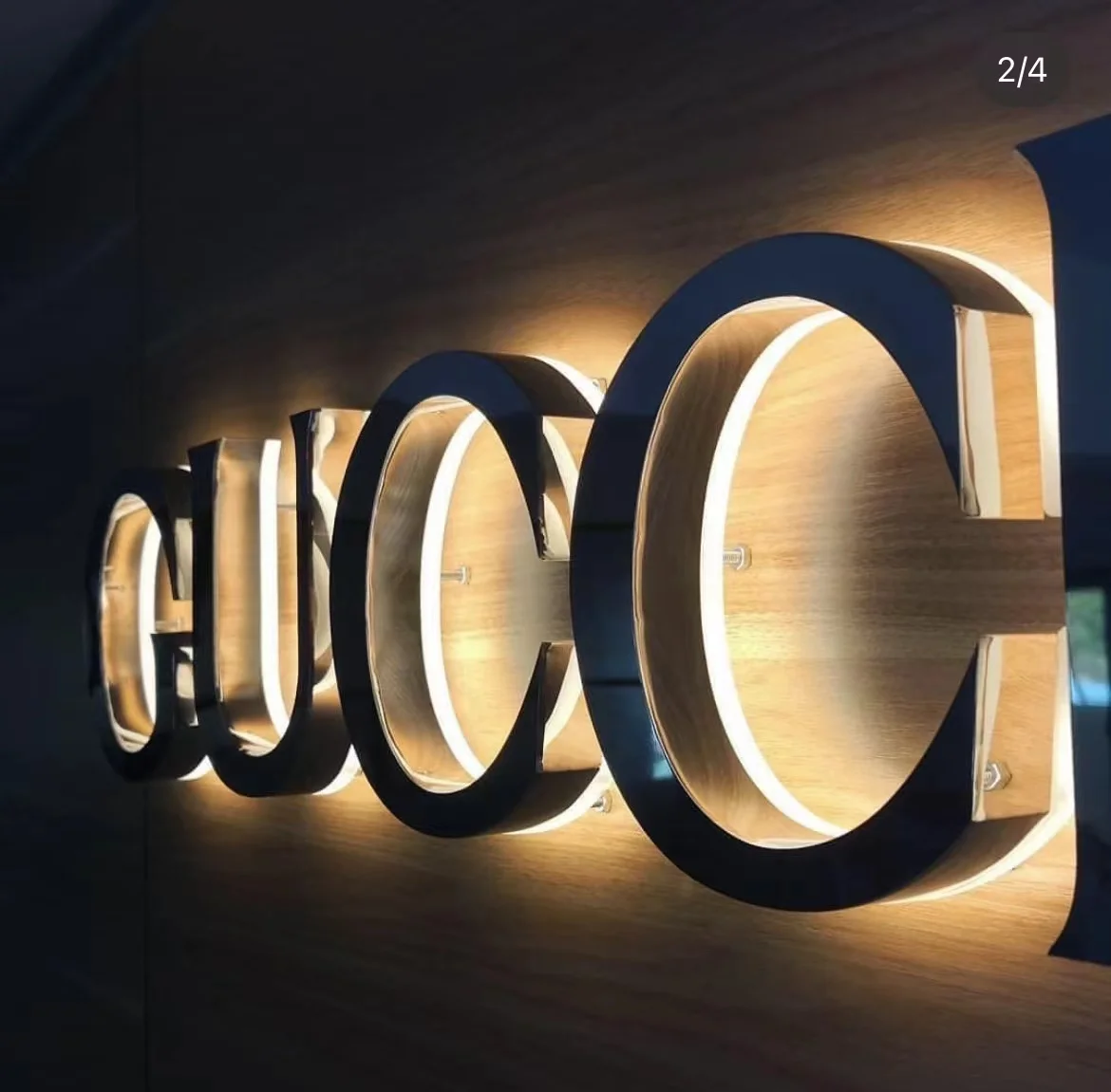 Customized 3D Outdoor Advertising Channel Letters Gold Stainless Steel ...