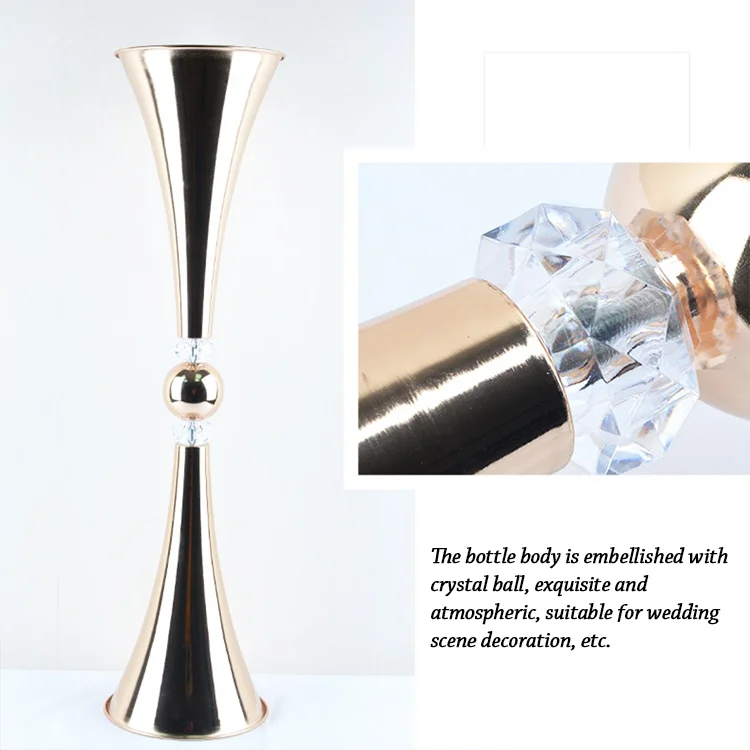 Aeofa Gold Trumpet Vases - Elegant Wedding Decor Solutions