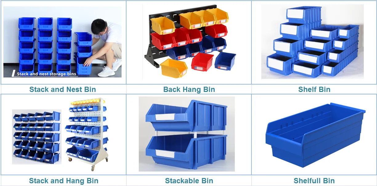 Warehouse Front Open Plastic Stackable Storage Pick Bins