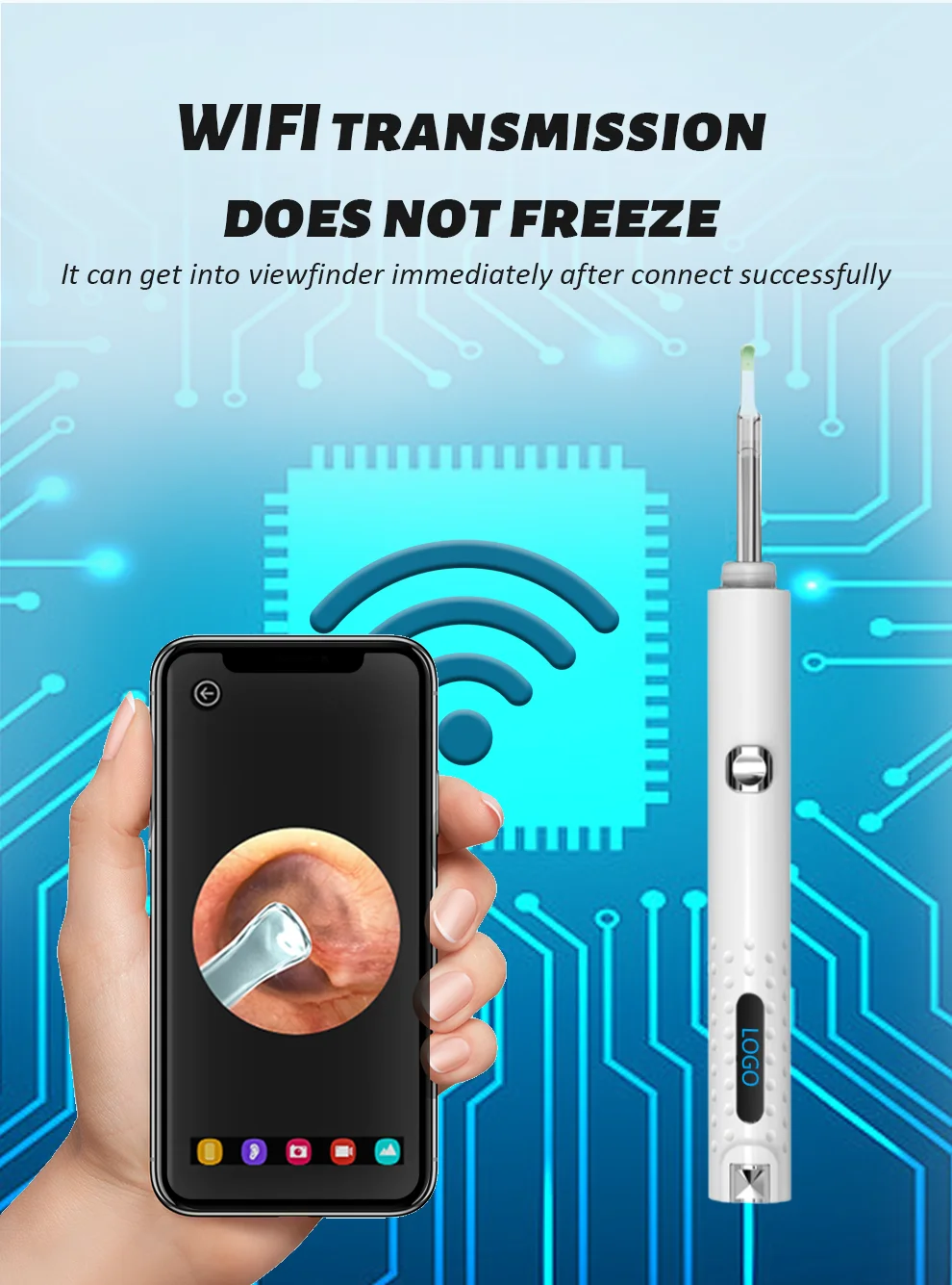 Baby Ear Cleaner Led Flashlight Earpick Smart Flexible Soft Spiral Ear ...