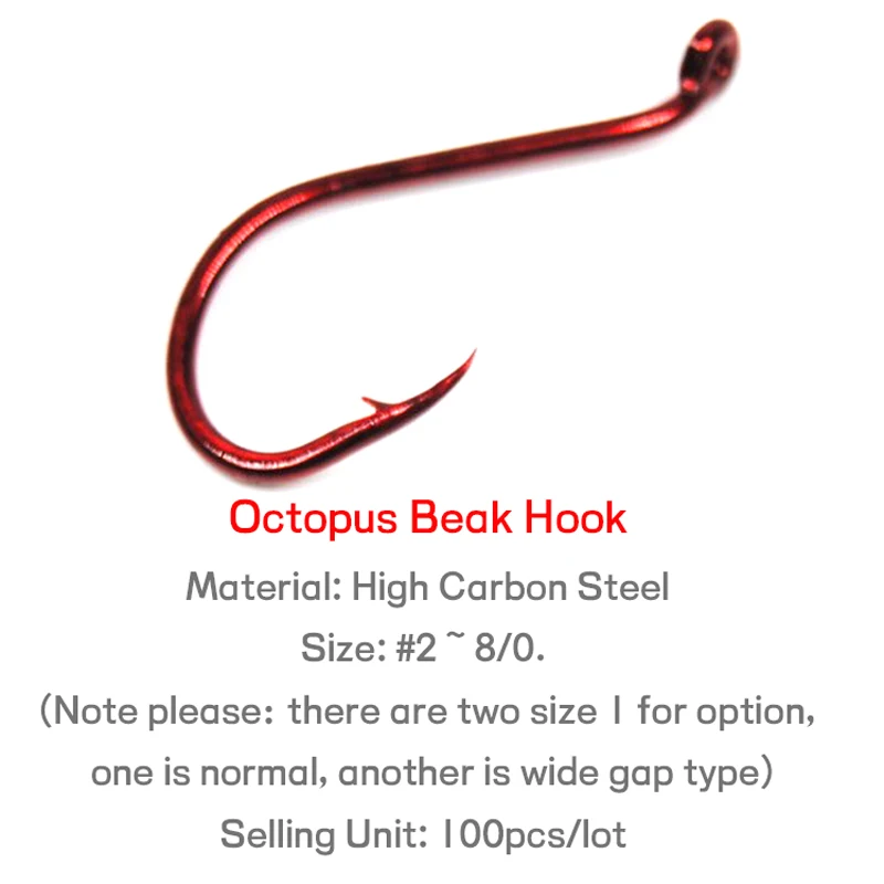 Wholesale Red Octopus Beak Hook High Carbon Steel Sharp Fish Hook For ...