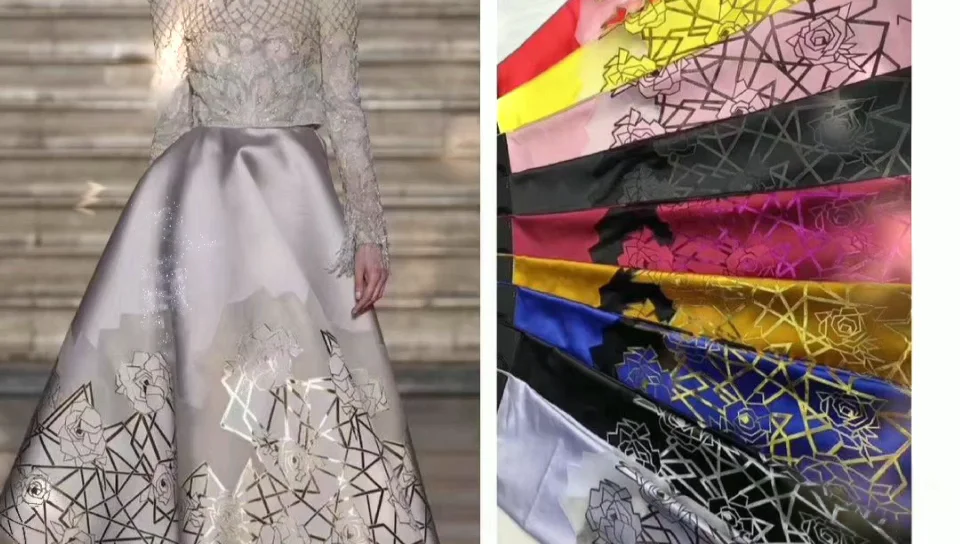 The Check Brocade Fabric For Garment Or Bags Small Jacquard Design ...