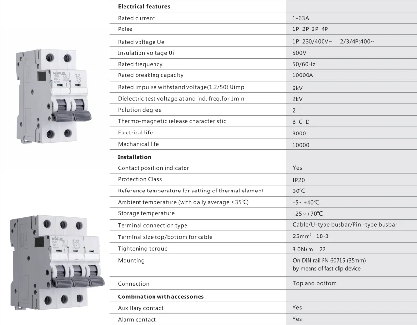 Nofuel微型断路器c60h系列10 Ka Mcb C60h 2p 1-63a - Buy Fx1n-60mr-001 Fx1n-60mr ...