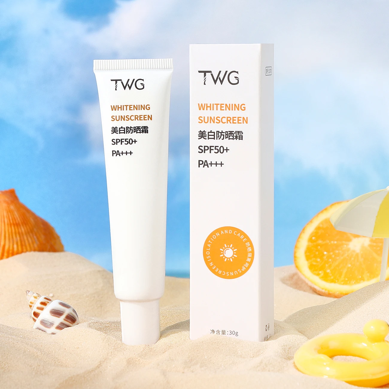 TWG SPF50+ PA+++ Sunblock Face Cream and Lotion Waterproof Sweatproof ...