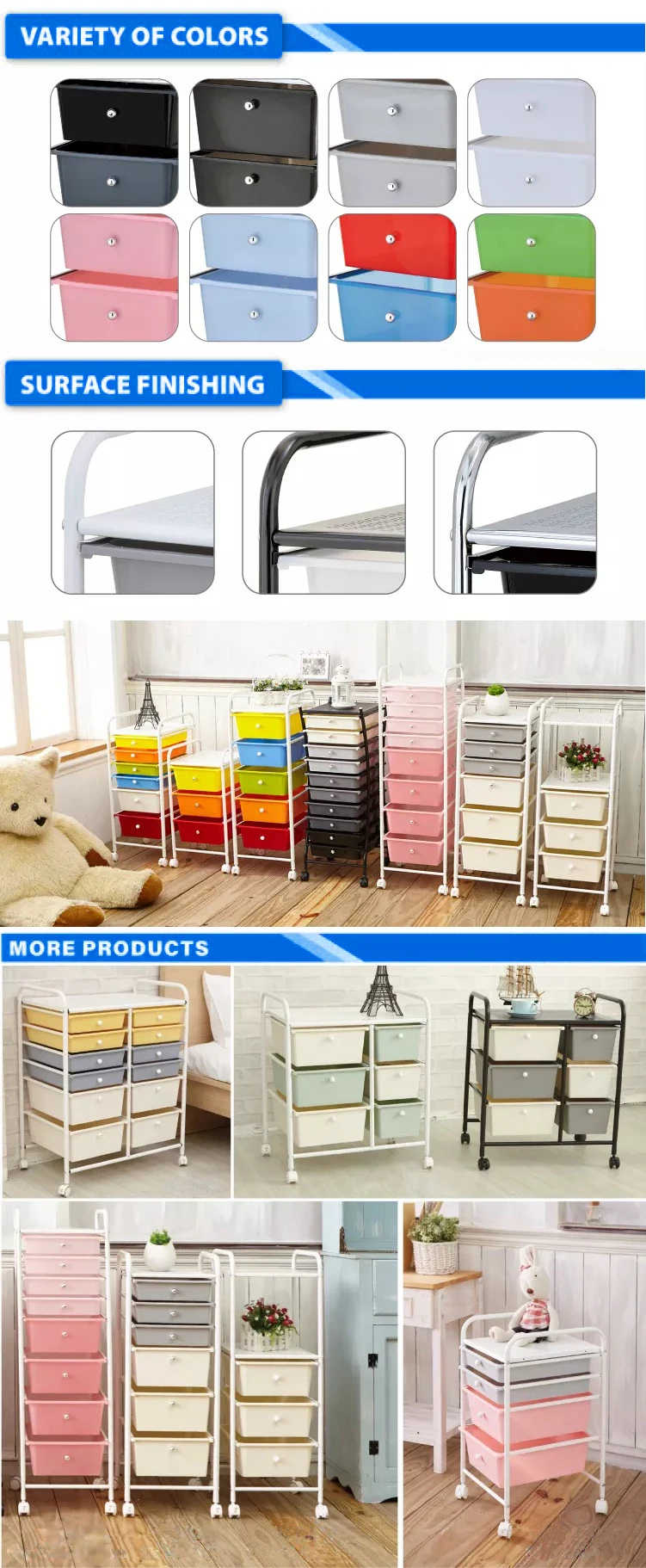 Home School Utility Craft Organizer Trolley Multipurpose Mobile Rolling ...