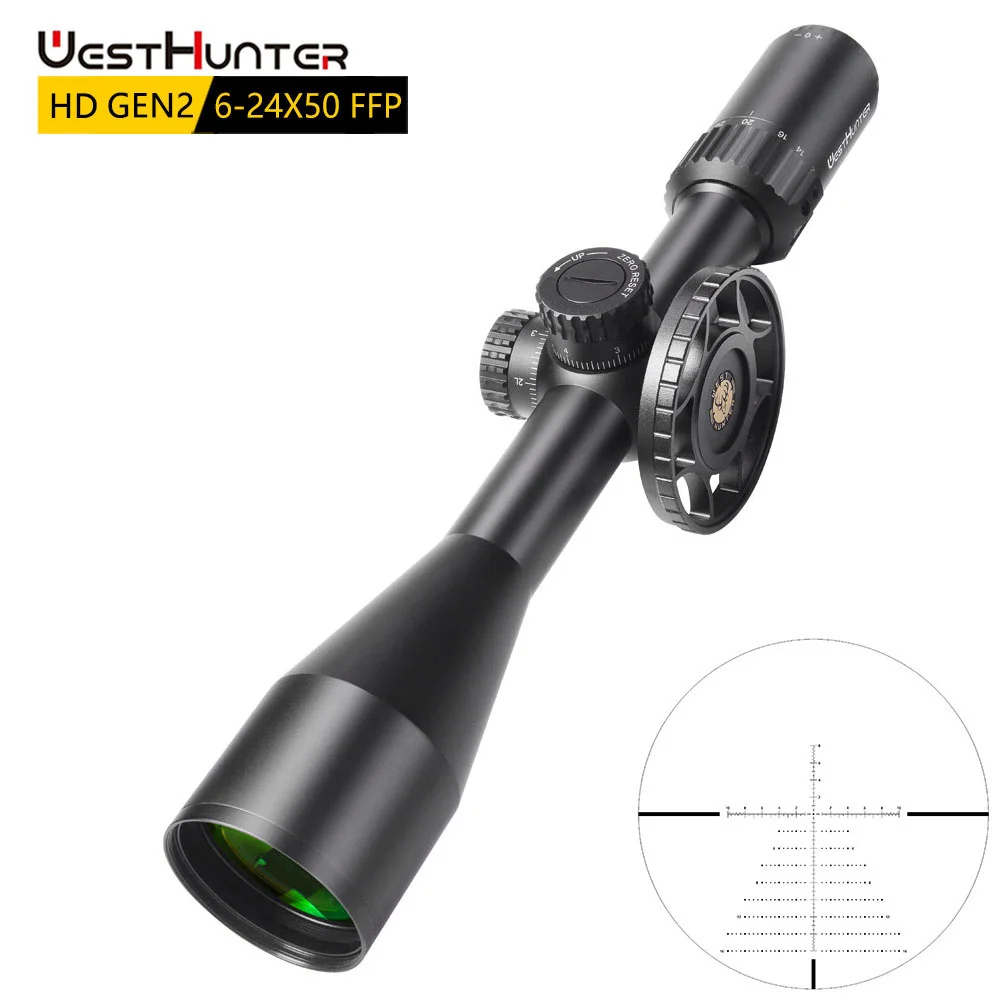 WestHunter HD GEN2 6-24x50 FFP Hunting Scopes Zero Reset Lockable ...