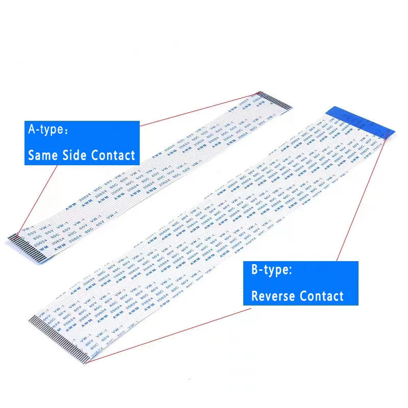 Wavelink Ffc Fpc Flat Cable Flex Ribbon 24 Pin 10cm A/b Type Awm 20624 ...