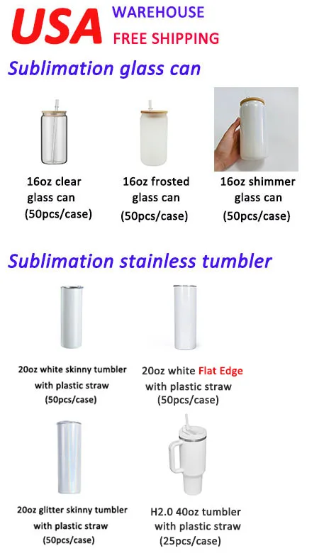 Us Rts 20oz Skinny Straight Sublimation Tumbler Straight Flat Edge Blank Glitter Sublimation ...