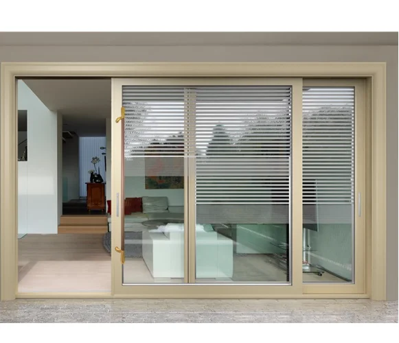 Aluminum Glass Doors Sliding Interior Doors With Insert Blinds For ...