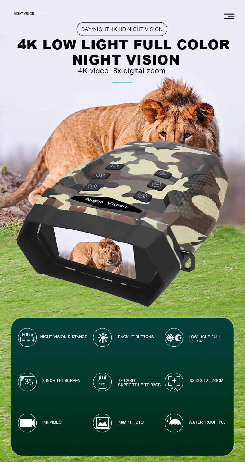 Outdoor Infrared Digital Night Vision Binocular Scope Video Night ...