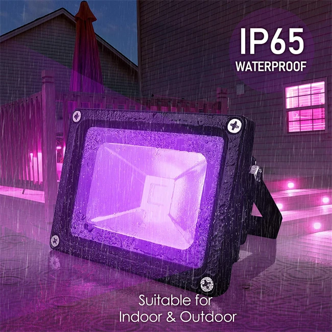 Black Light Glow Party 10W UV Flood Lamp 20W 30W 50W Ultraviolet LED Light Garden UV Purple ...