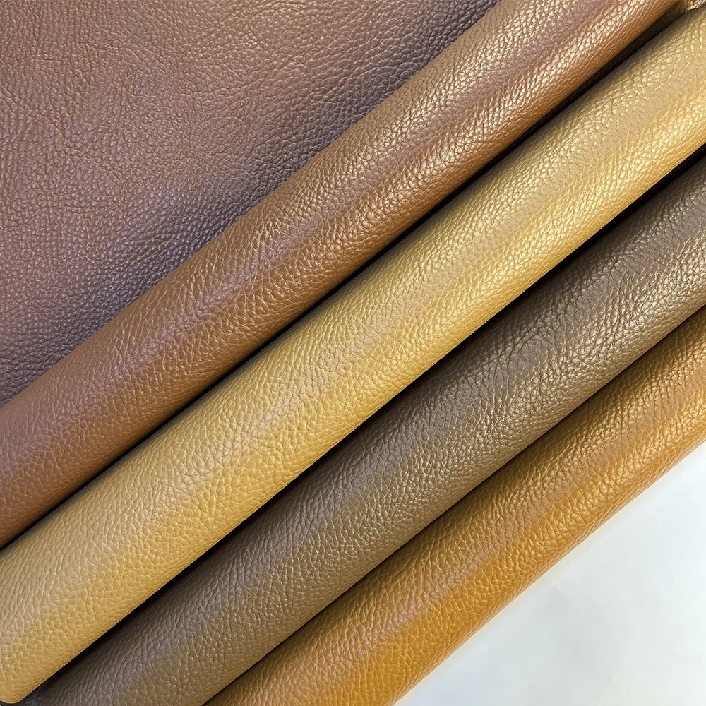 Brown Lychee Pu Faux Car Leather Fabric Shoe Bag Material Elastic Soft ...