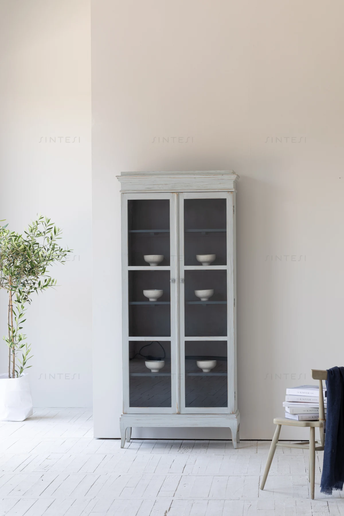 Modern Minimalist Solid Wood Storage Cabinet Wooden Showcase With Glass ...