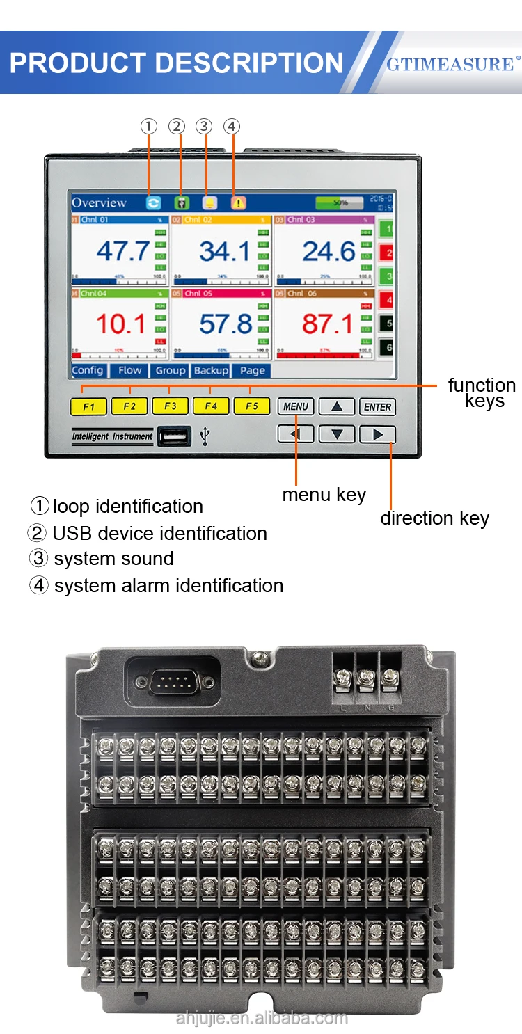 4 6 8 10 16 Channel Paperless Recorder - Data Logger USB