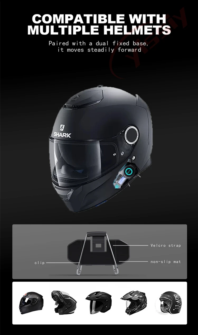 K09 Motorcycle Helmet Earphone: Wireless Intercom Headset with FM Radio ...