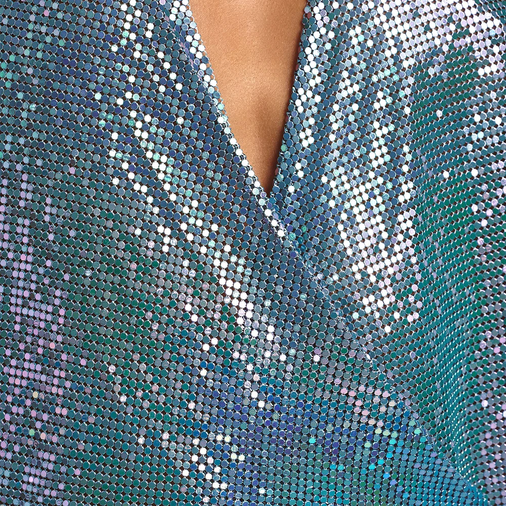 Fifth Ss24 Premium Chainmail Wrap Over Mini Dress In Indigo Customized ...