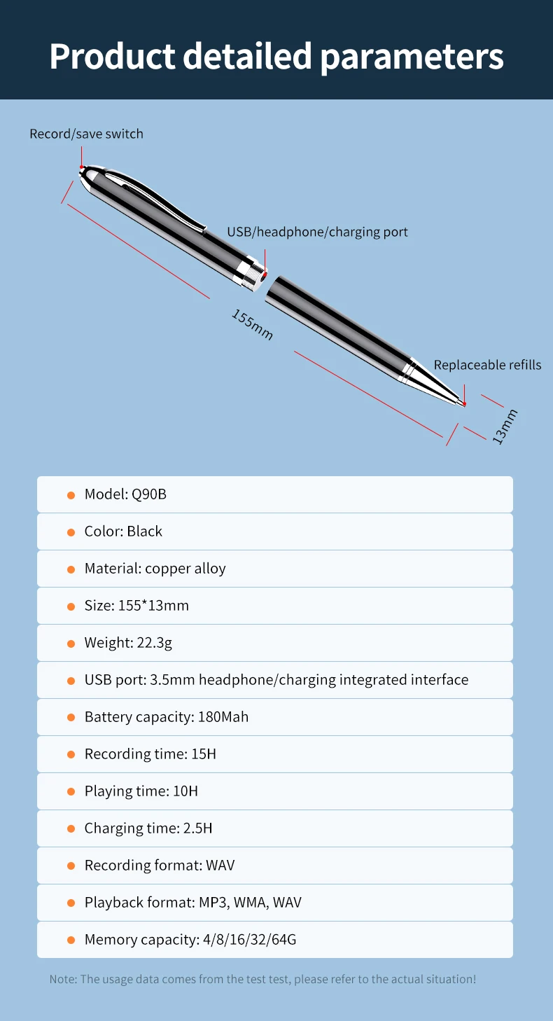 Up-to-date Professional Recording Pen Portable Mini Voice Recorder ...