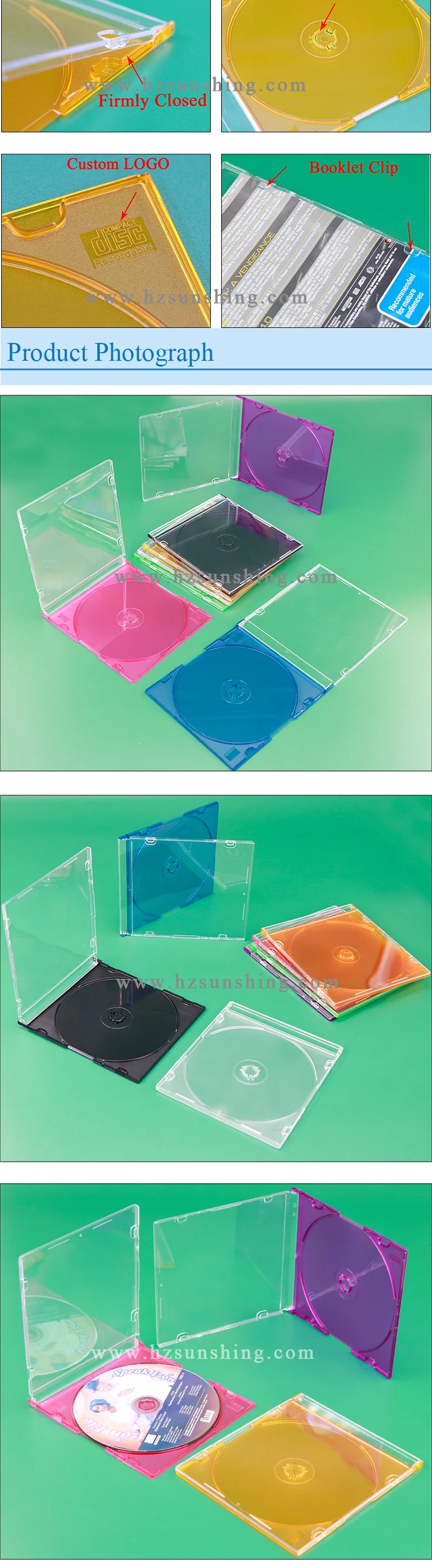 Plastic Packing Storage Music Disc Recorder Bulk Slim Cd Case Ps Clear ...