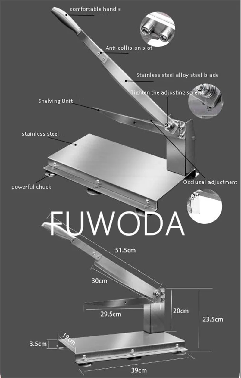 Hot Sale Guillotine Chop Chicken Fish Bone Cutting Machine Small ...